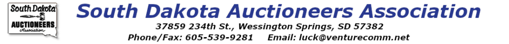 South Dakota Auctioneers Association – Serving South Dakota Auctioneers